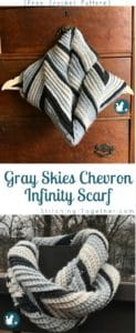 Gray Skies Chevron Infinity Scarf Crochet Pattern FREE