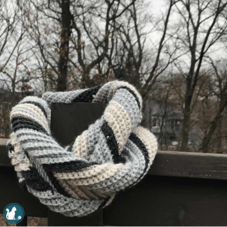 Gray Skies Chevron Infinity Scarf Crochet Pattern FREE
