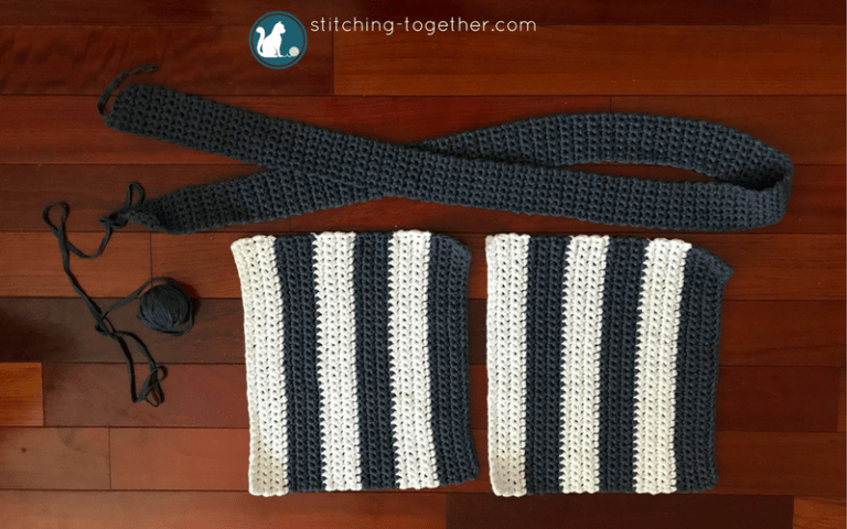 Navy Stripes Simple Crochet Tote Bag Pattern