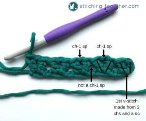 How to Crochet the V-Stitch (Step by Step Tutorial) - Stitching Together