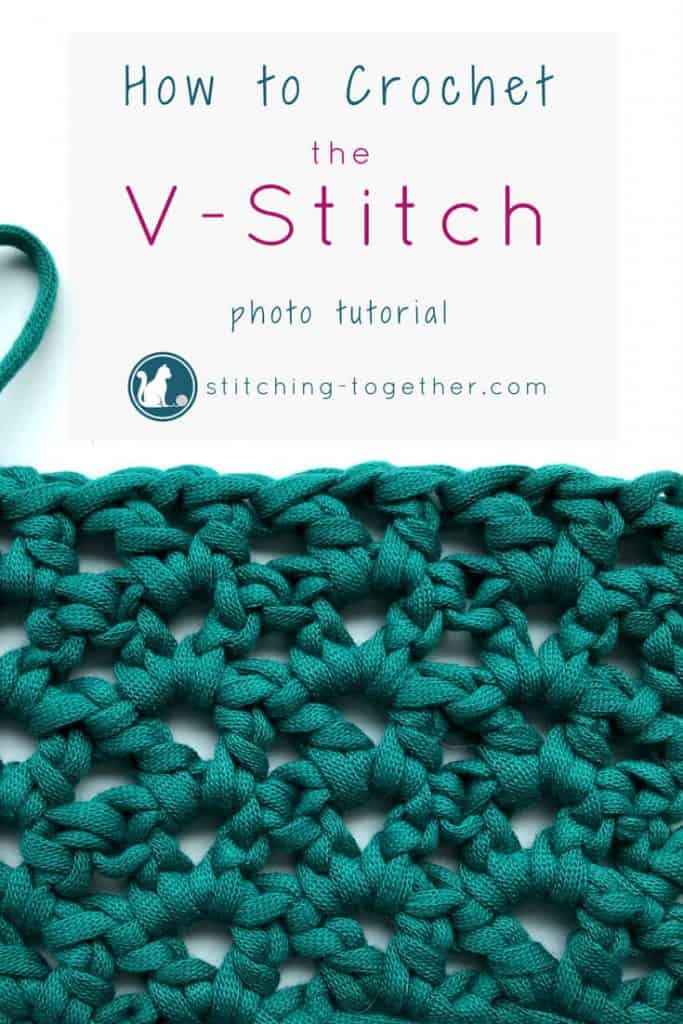 How to Crochet the V-Stitch (Step by Step Tutorial) - Stitching Together