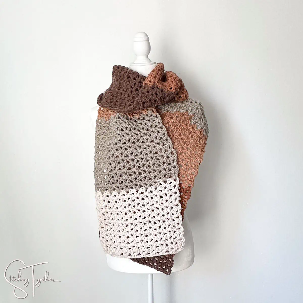 Quick and Easy Crochet V Stitch Scarf Free Pattern