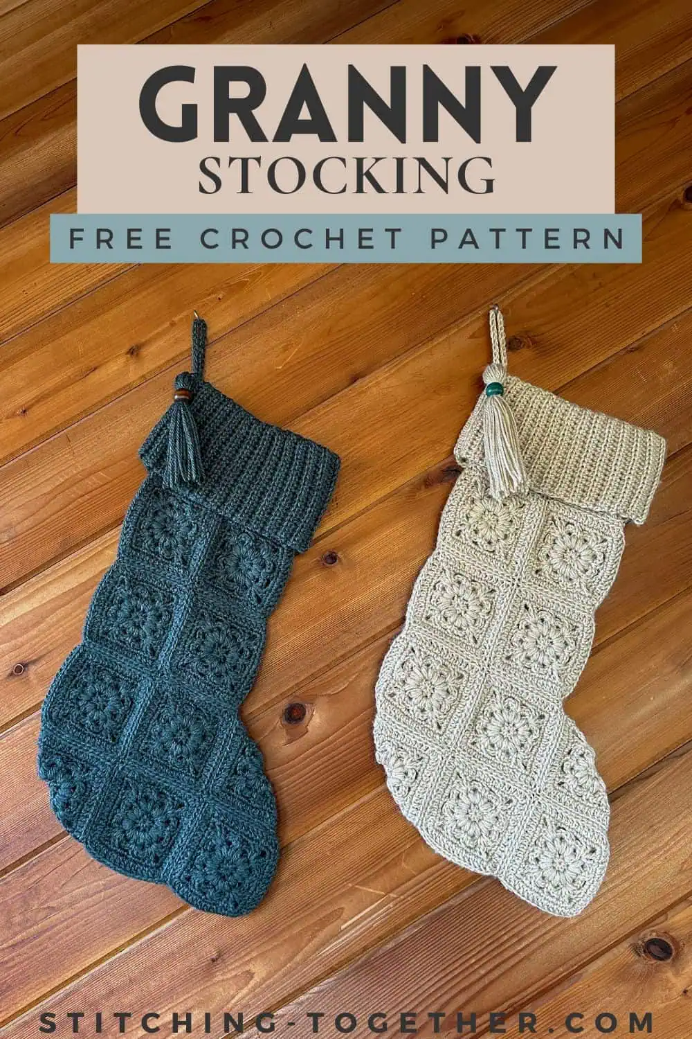 Fountain Flower Granny Square Crochet Stockings Free Pattern